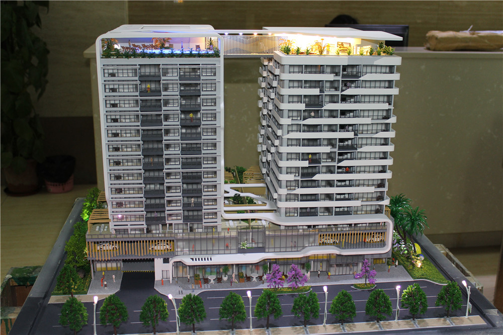 1 / 100 Scale 3D Acrylic Architecture Model Interactive Light Rendering ...